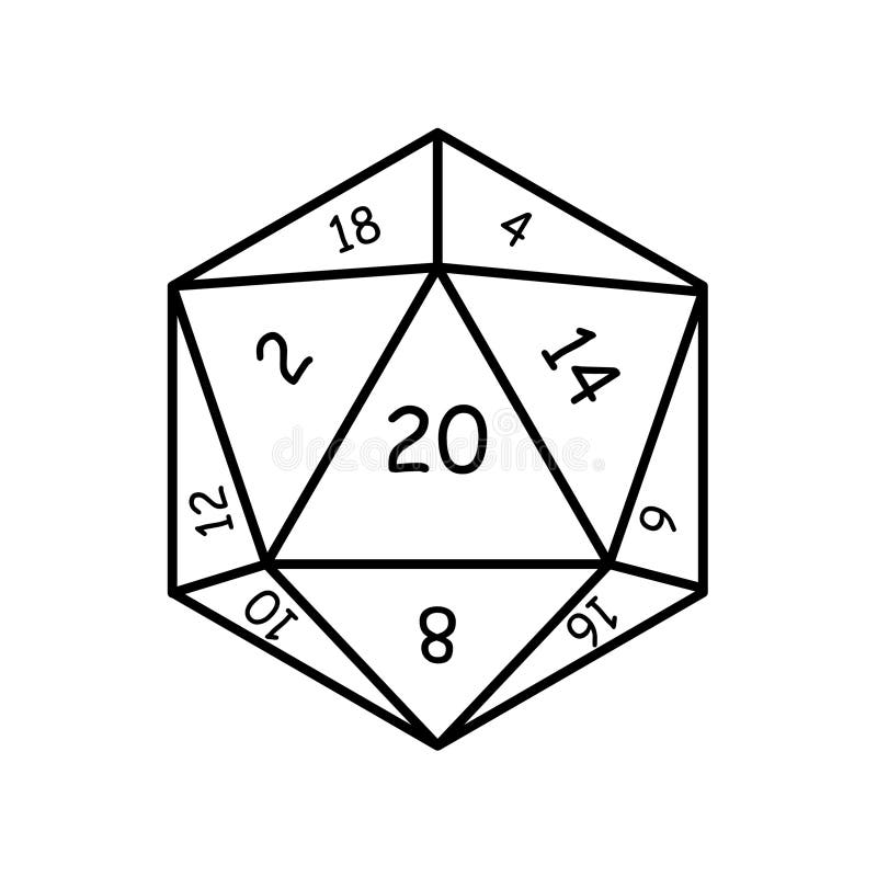 Natural 20, D20 Dice, Rpg Dice Stock Vector - Illustration of simple ...