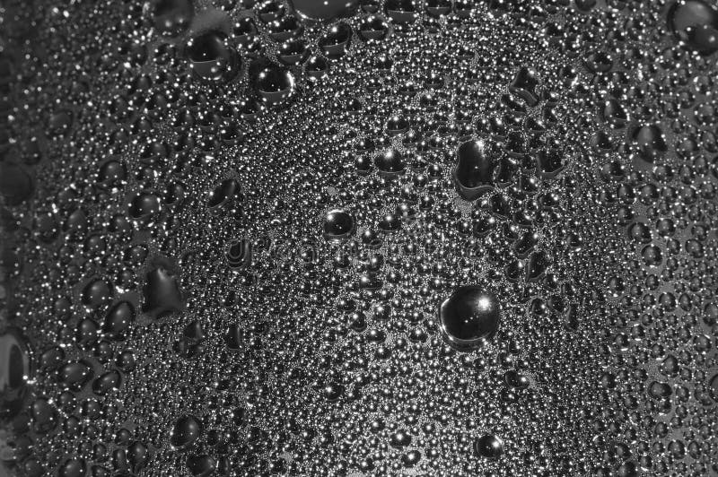 Natural Dark Silvery Black Water Dew Drops Texture Macro Background ...