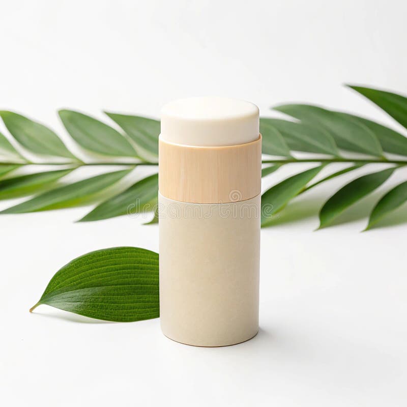 Natural Deodorant in Biodegradable Container on White Background Stock ...