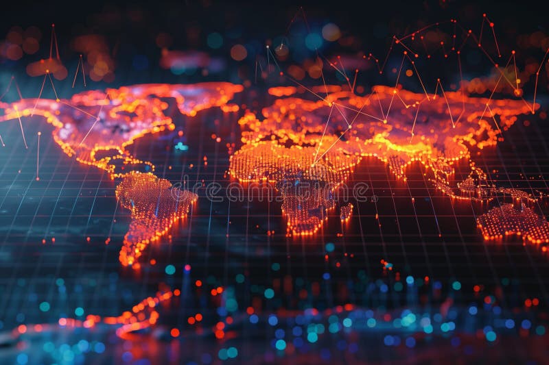 Natural Disaster Data Concept on World Map, Radar, Seismic Hazard Style ...