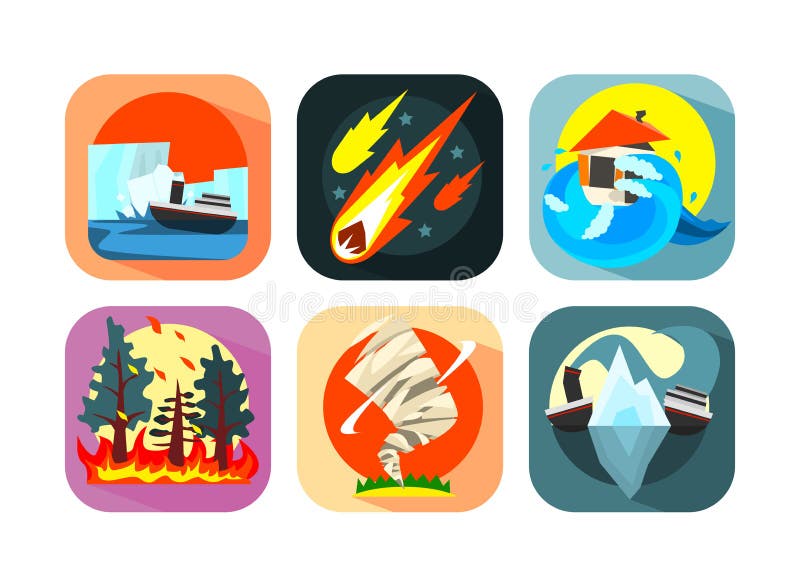 Natural Disaster or Hazard and Catastrophe with Wildfire, Flooding ...