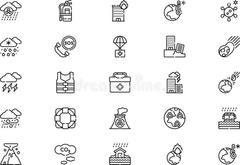 Natural Disaster Icons Collection is a Vector Illustration with ...