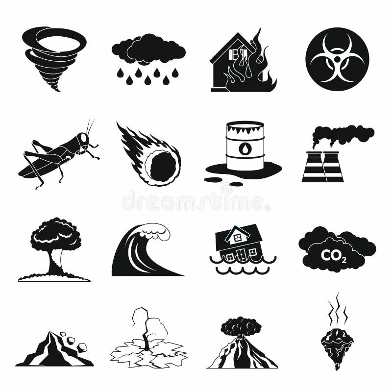Natural Disaster Icon Circle Stock Illustration - Illustration of ...