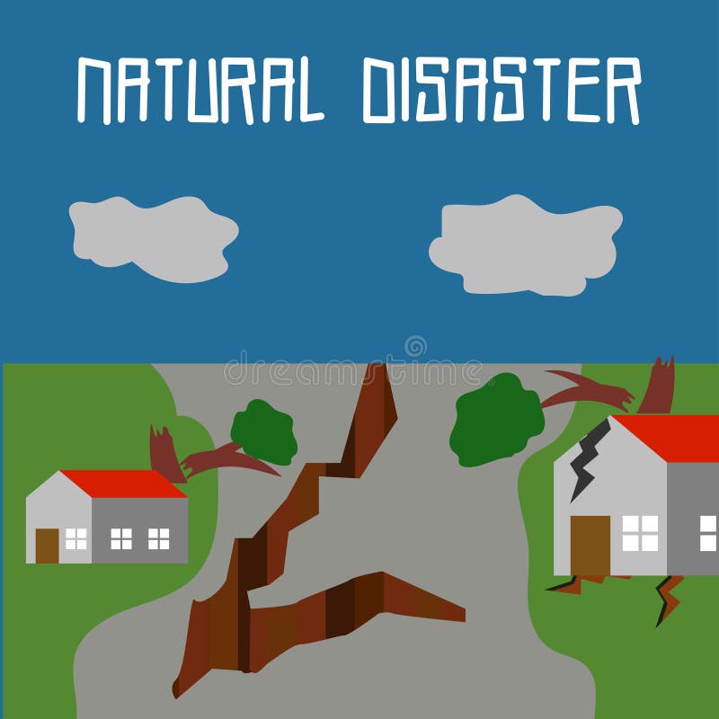 Natural Disaster Illustration Vector Art Logo Template Stock ...