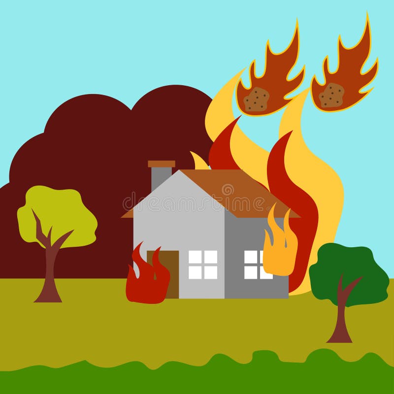 Natural Disaster Illustration Vector Art Logo Template Stock Vector ...