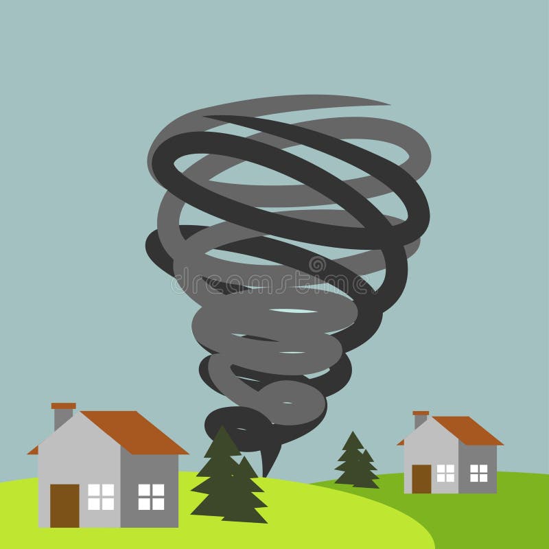 Natural Disaster Illustration Vector Art Logo Template Stock Vector ...