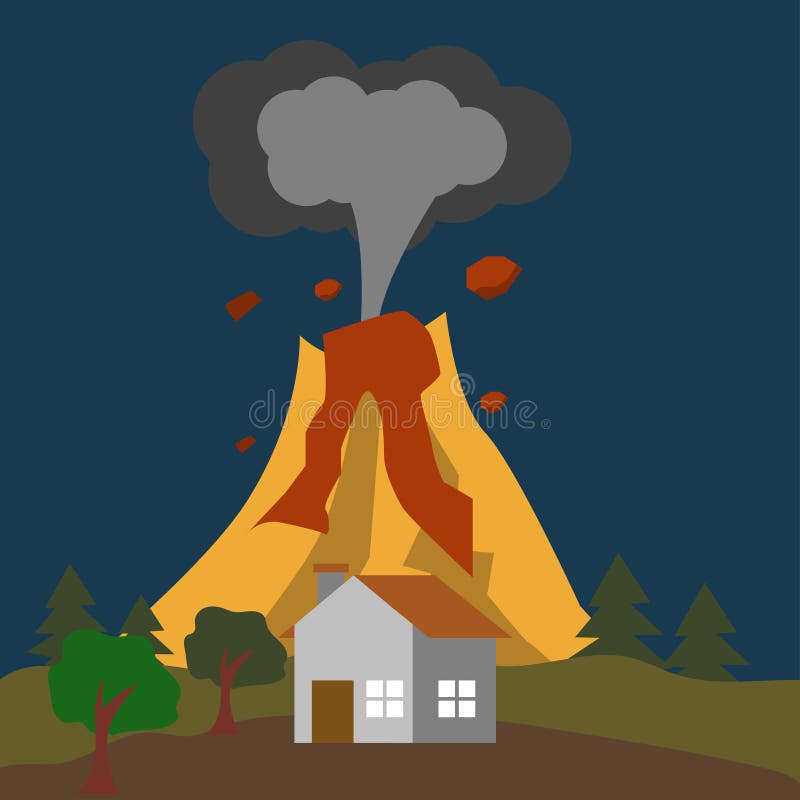 Natural Disaster Illustration Vector Art Logo Template Stock ...