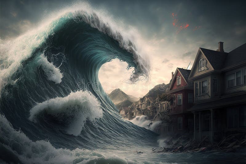 Natural Disaster about To Hit the City Stock Illustration ...