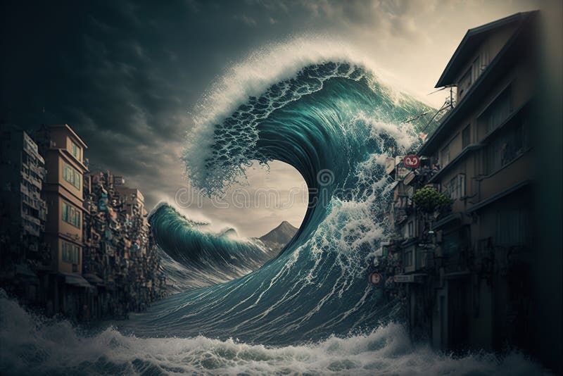 Natural Disaster about To Hit the City Stock Illustration ...