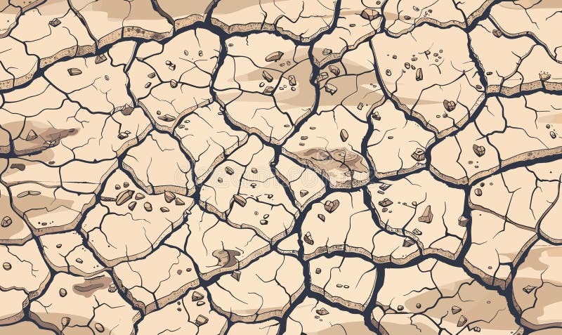 Natural Disasters. the Ground is Cracked by the Drought, Vector ...