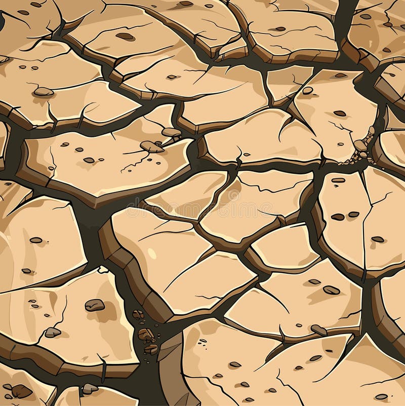 Natural Disasters. the Ground is Cracked by the Drought, Vector ...