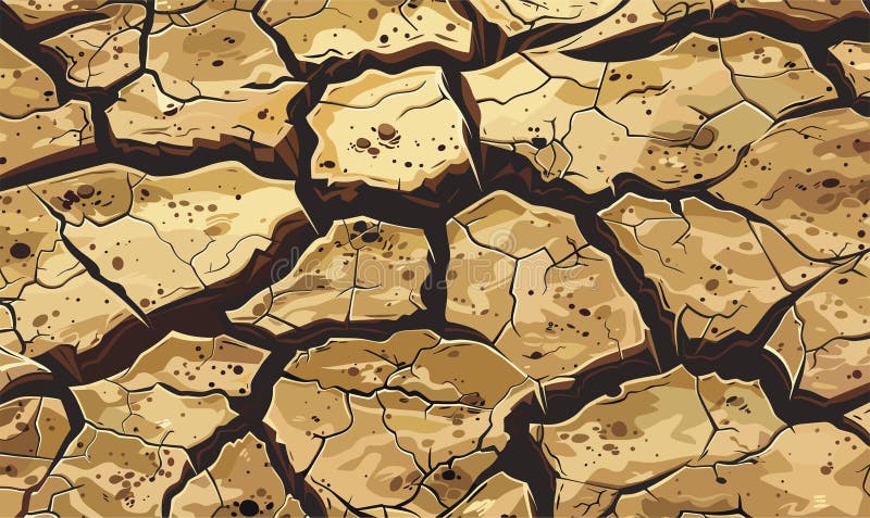 Natural Disasters. the Ground is Cracked by the Drought, Vector ...