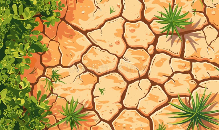 Natural Disasters. the Ground is Cracked by the Drought, Vector ...