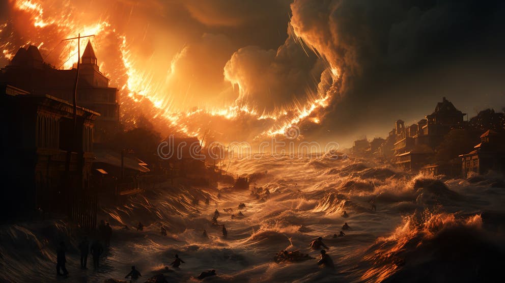 Natural Disasters Landscape, Generative Ai Stock Illustration ...