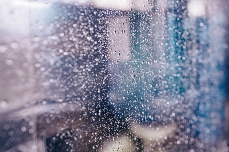 Natural Drops of Water on Glass, Background from a Drop Stock Image ...
