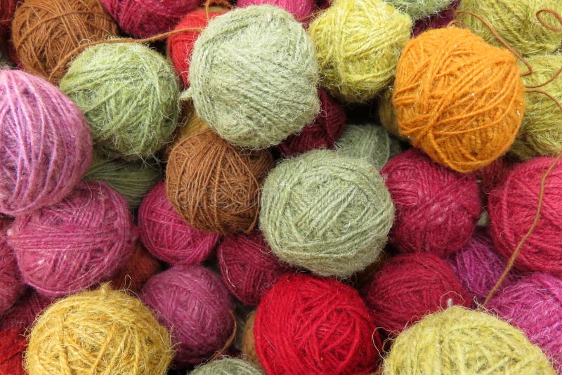 Natural Dye on Balls of Wool Stock Image - Image of plant, needlework ...