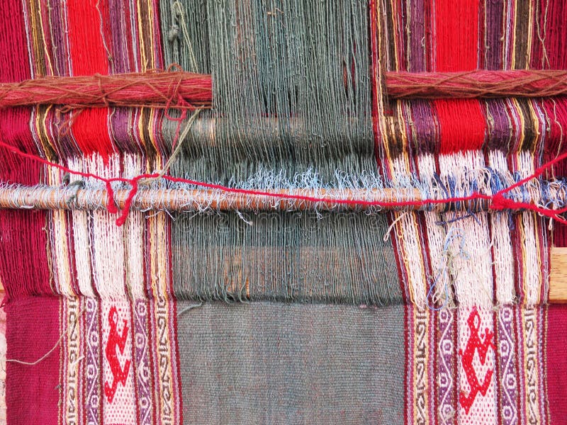 Natural Dyed Wool Yarn in the Peruvian Andes at Cuzco Stock Photo ...