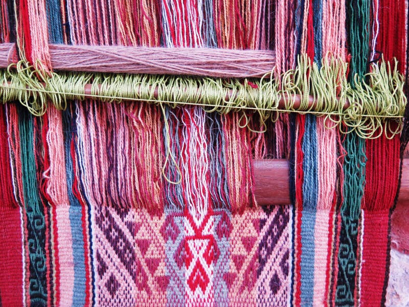 Natural Dyed Wool Yarn in the Peruvian Andes at Cuzco Stock Photo ...