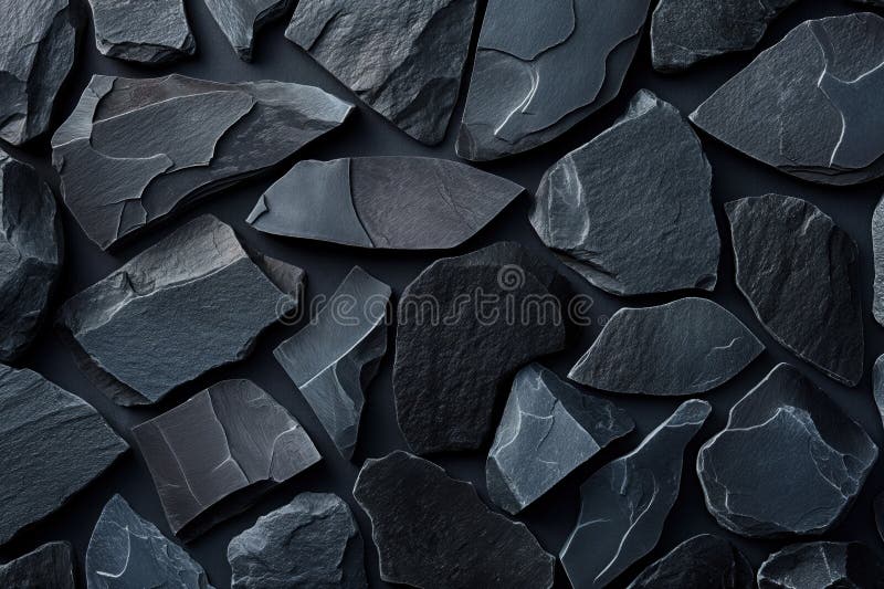 Natural Elegance. Slate Stone Pieces Arranged in Textured Pattern ...