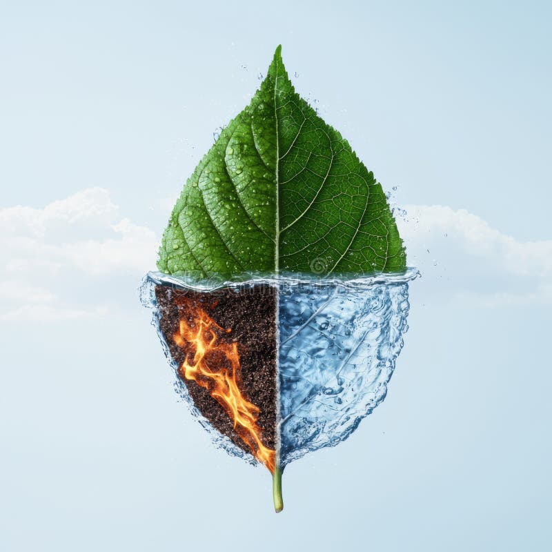 Natural Elements in Balance Stock Illustration - Illustration of ...