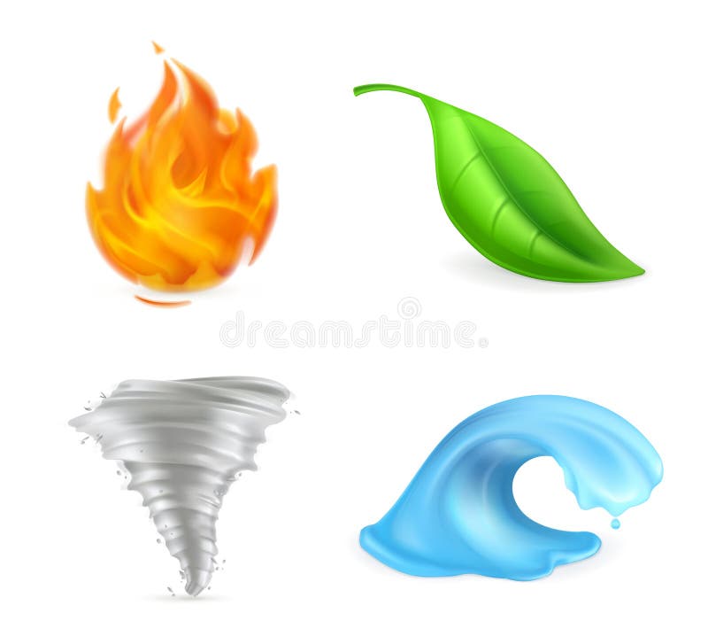 Natural Elements, Fire, Flame, Green Leaf, Tornado, Hurricane, Storm ...