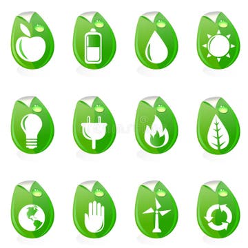 Natural energy symbols stock vector. Illustration of drop - 13292556