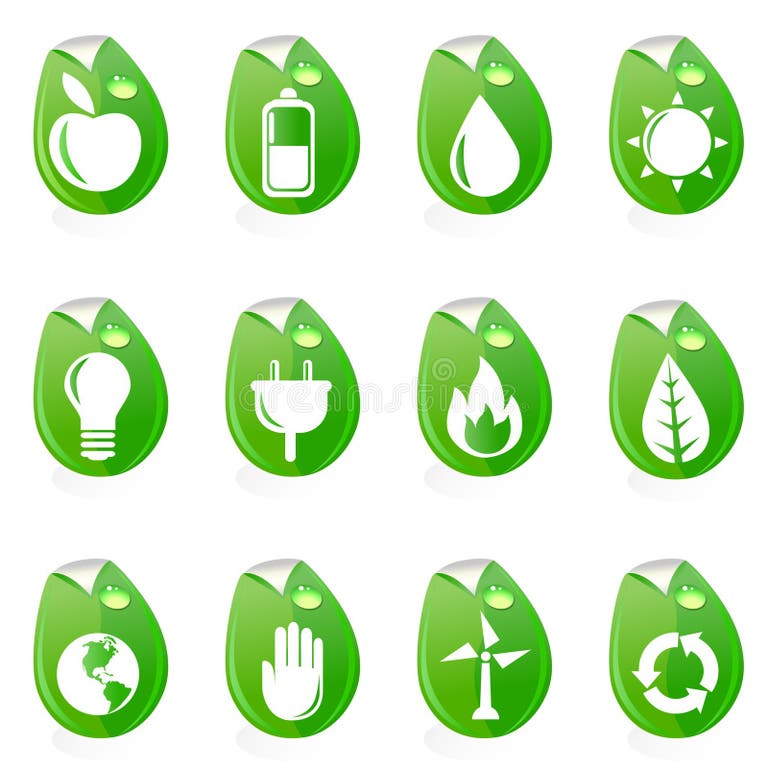 Natural energy symbols stock vector. Illustration of drop - 13292556