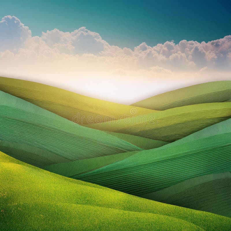 Natural Environment the Field Full of Greenery is an Extraordinary ...