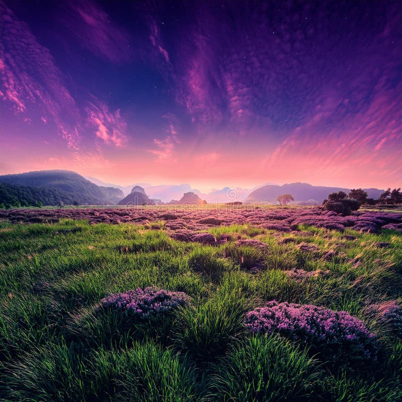 Natural Environment the Field Full of Greenery is an Extraordinary ...