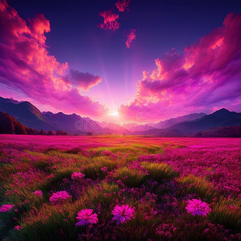 Natural Environment the Field Full of Greenery is an Extraordinary ...