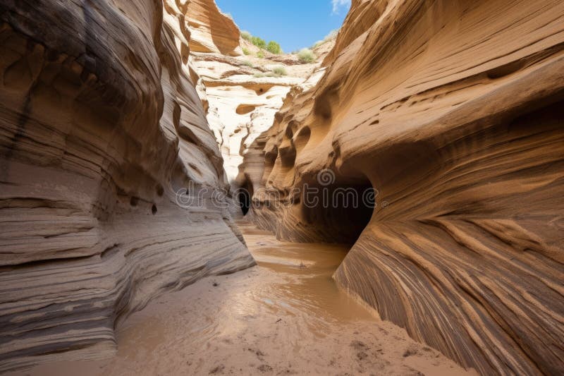 The Natural Erosion Patterns in a Canyon Stock Illustration ...