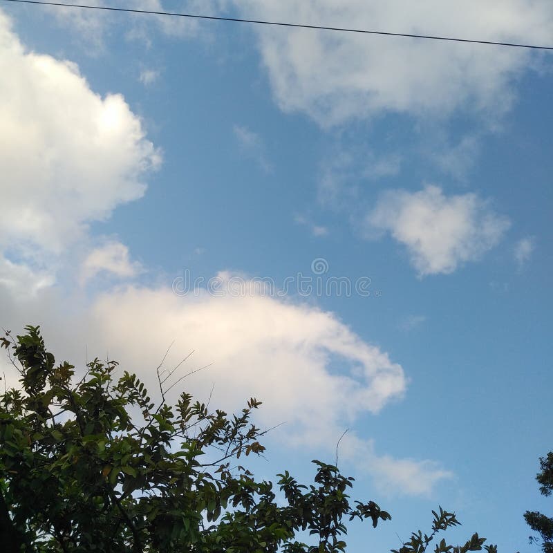 Natural Evening Time Blue Sky with White Colour Clouds Stock Photo ...