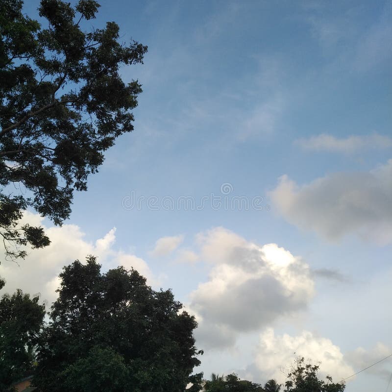 Natural Evening Time Blue Sky with White Colour Clouds Stock Image ...