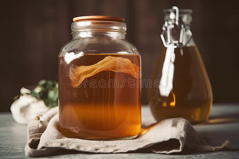 Natural Fermented Kombucha Drink. Generative Ai Stock Image - Image of ...