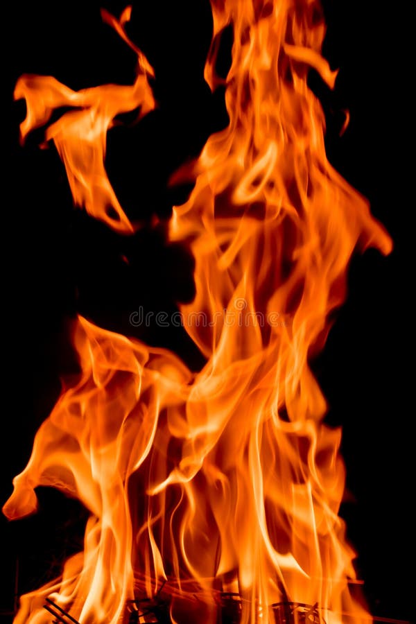 Natural Fire Flame at Night Stock Photo - Image of heat, fire: 103188724
