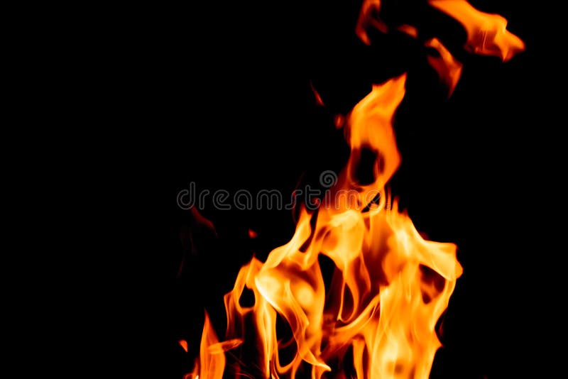 Natural Fire Flame at Night Stock Image - Image of flammable, bonfire ...