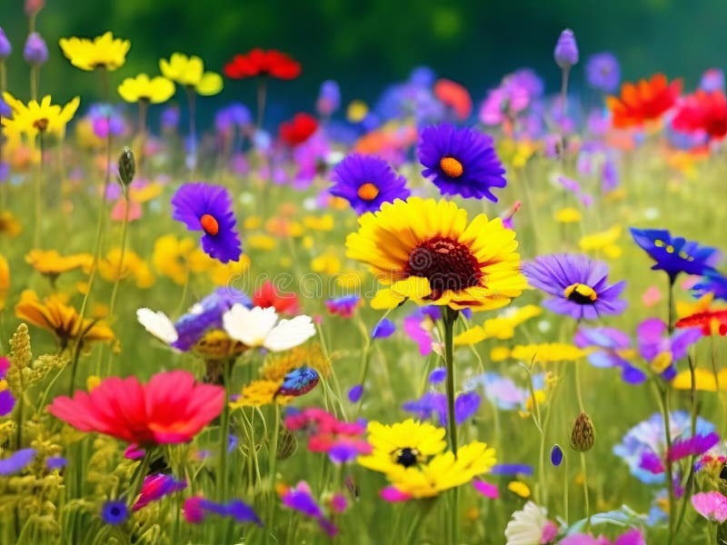 Natural Flower Symphonies in Color. Stock Illustration - Illustration ...