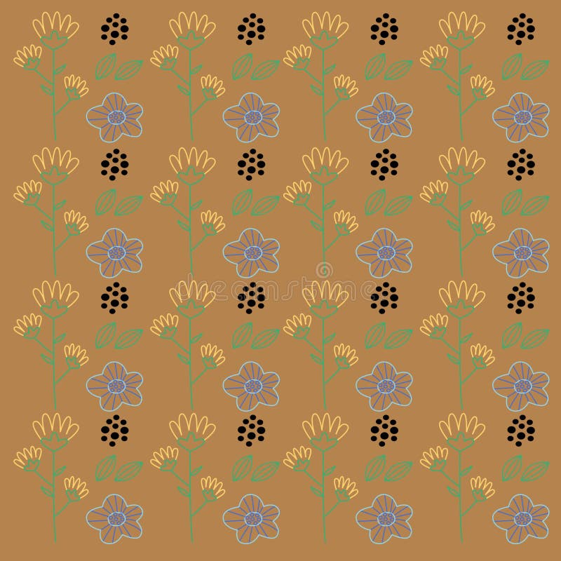 Natural Flowers on White Pattern, Texture, Background Stock Vector ...