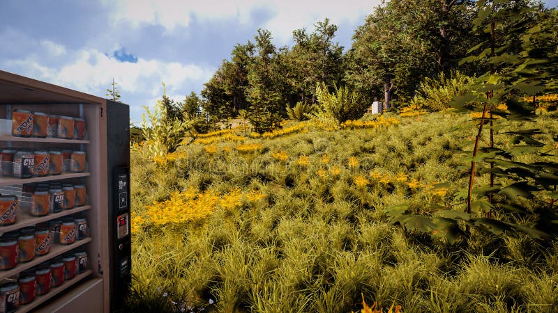 Natural Forest Landscape and Metaverse Technology. 3D Render Stock ...