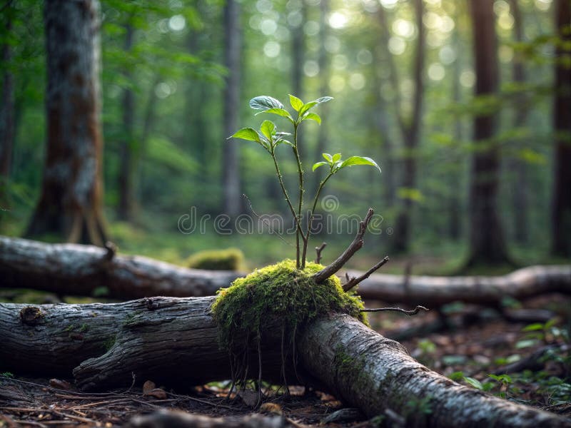 Natural Forest Renewal from Fallen Dead Tree Stump - Circle of Life ...