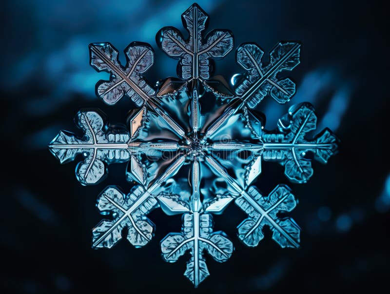 Natural Form Crystal of a Snowflake. Winter Time Stock Illustration ...
