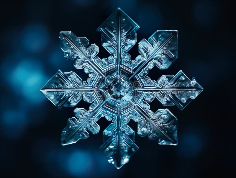 Natural Form Crystal of a Snowflake. Winter Time Stock Illustration ...
