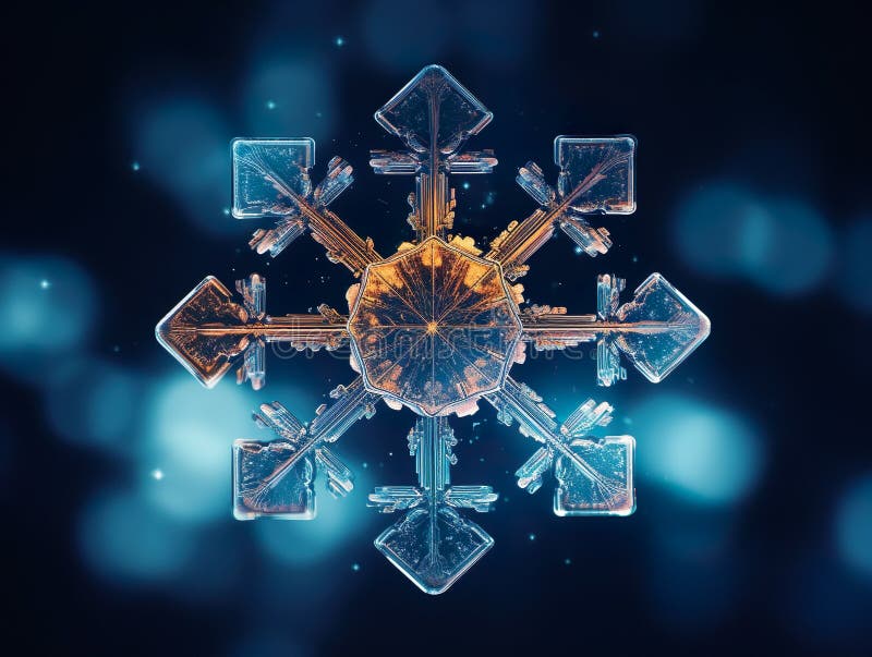Natural Form Crystal of a Snowflake. Winter Time Stock Illustration ...