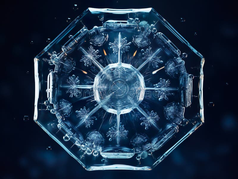 Natural Form Crystal of a Snowflake. Winter Time Stock Illustration ...