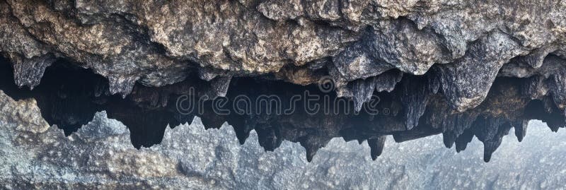 Natural Formation of Stalactites in Ancient Cave Interior with Shadow ...