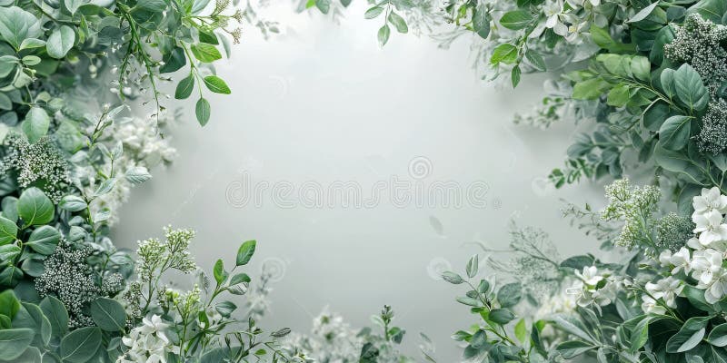 Natural Frame with Earth Textures and Greenery in 3D Stock Illustration ...