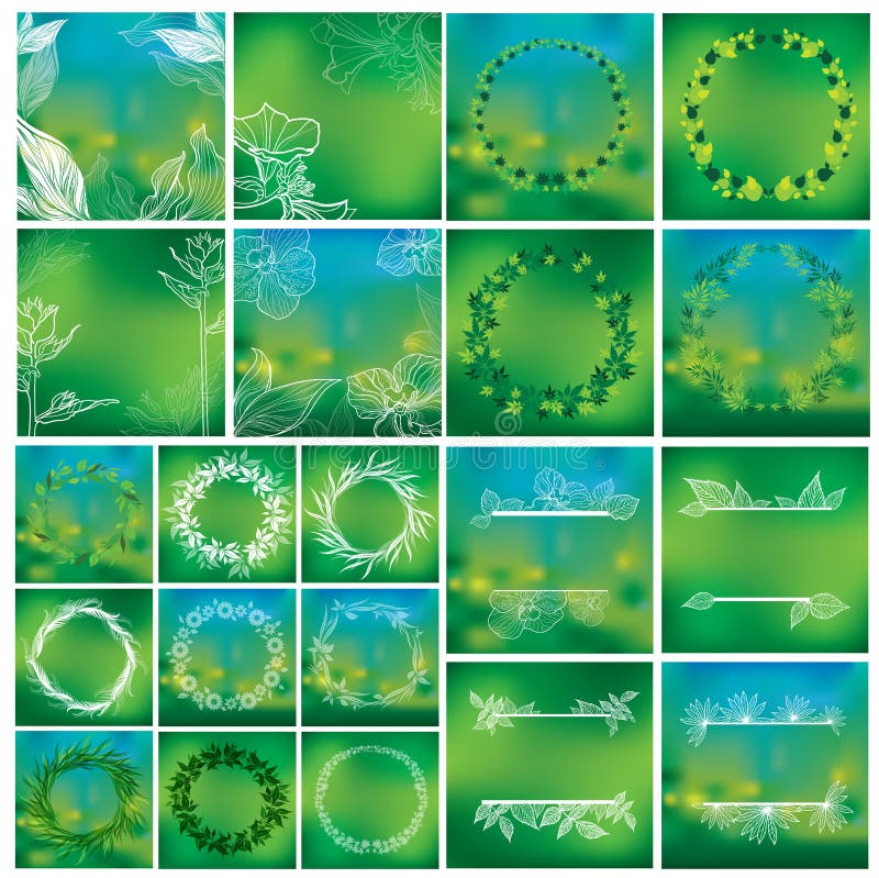 Frames with spring Leafs stock vector. Illustration of beautiful - 13010562