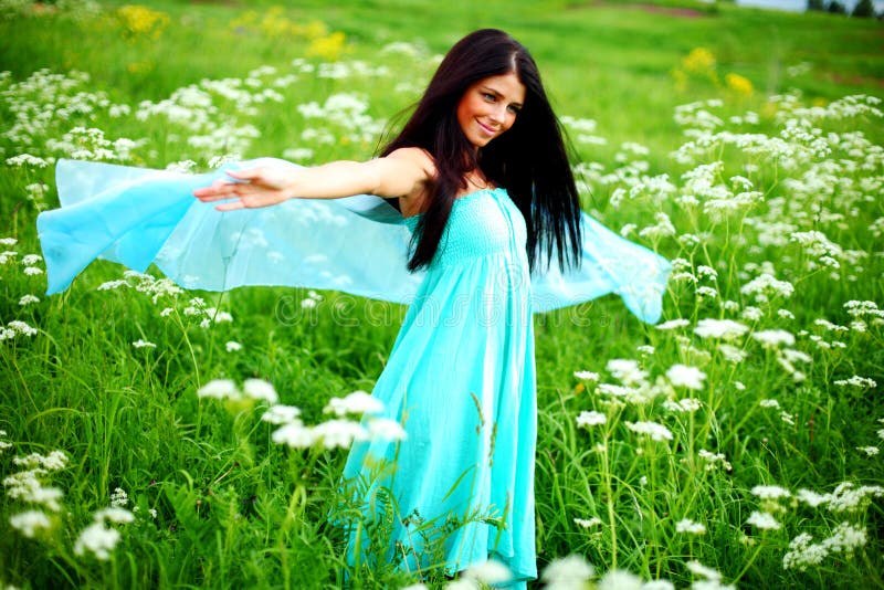 Natural freedom stock image. Image of arms, dress, posing - 18443025