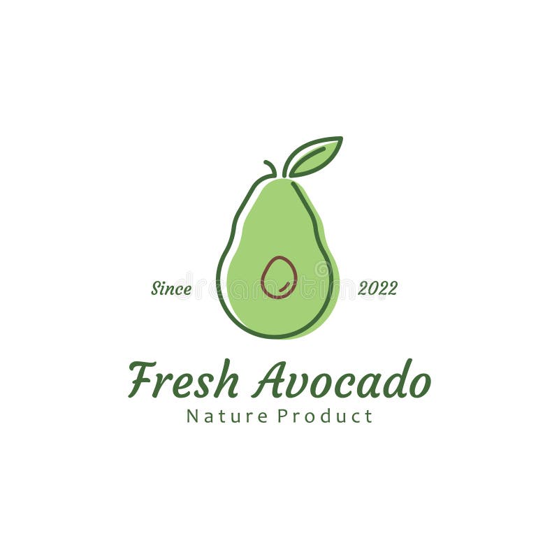 Natural Fresh Avocado Fruit Logo Template. Vector Illustration of Half ...