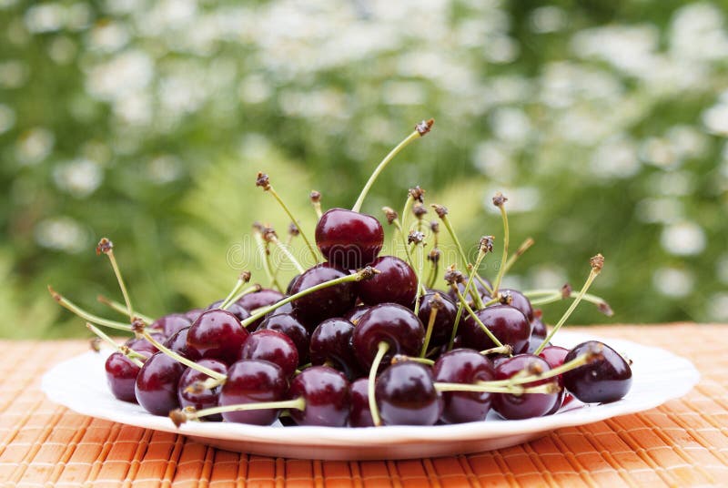 Natural fresh cherry stock photo. Image of product, white - 25402702